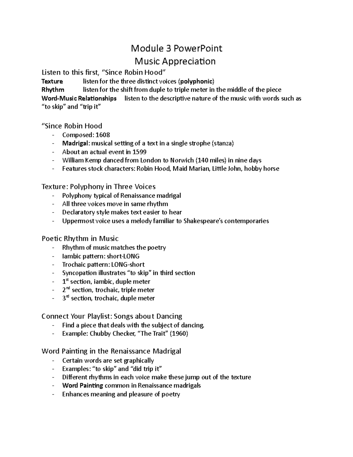 Module 3 Ch 8 - Music Appreciation Notes on the Renaissance Madrigal ...