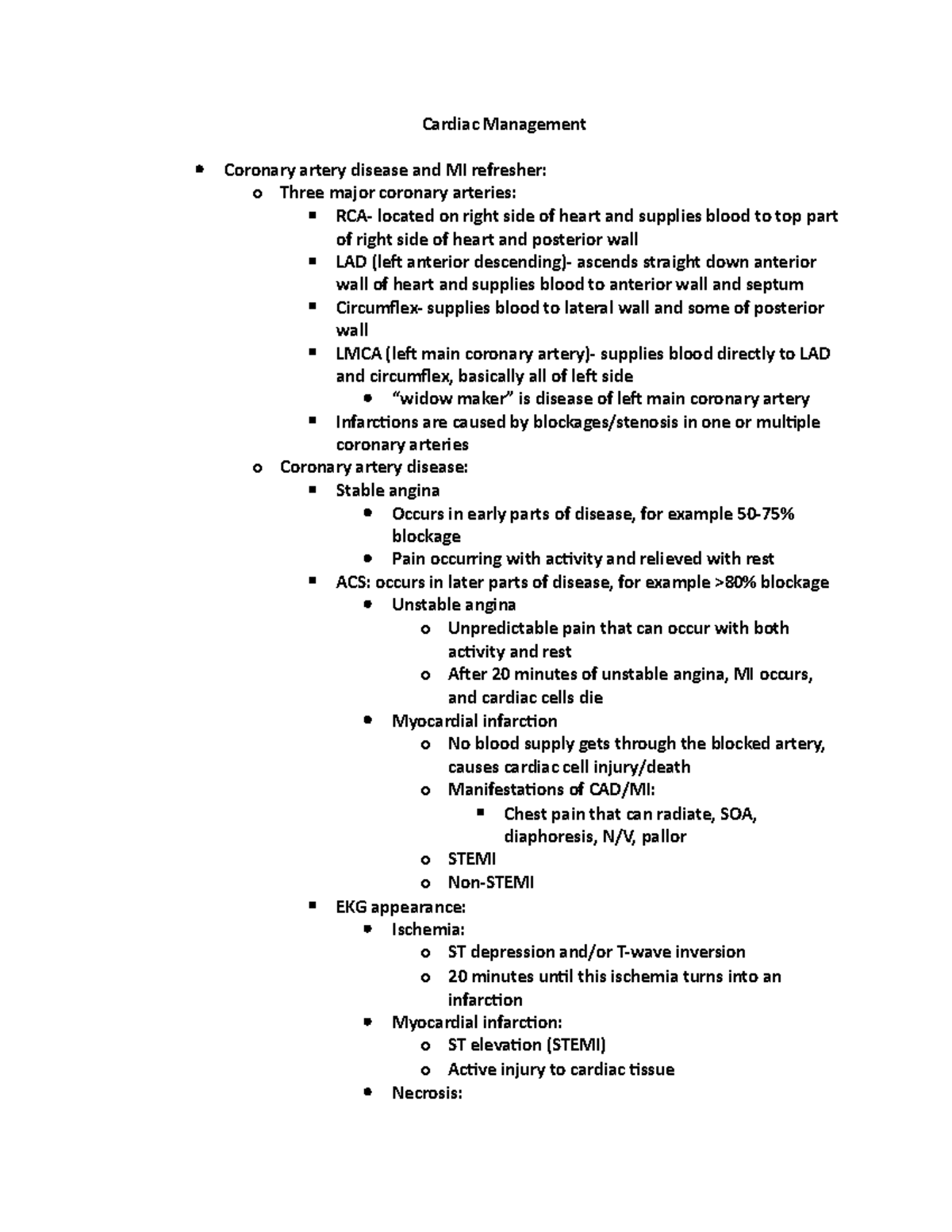 Critical Care Cardiology Lecture Notes (CC 101) - Studocu