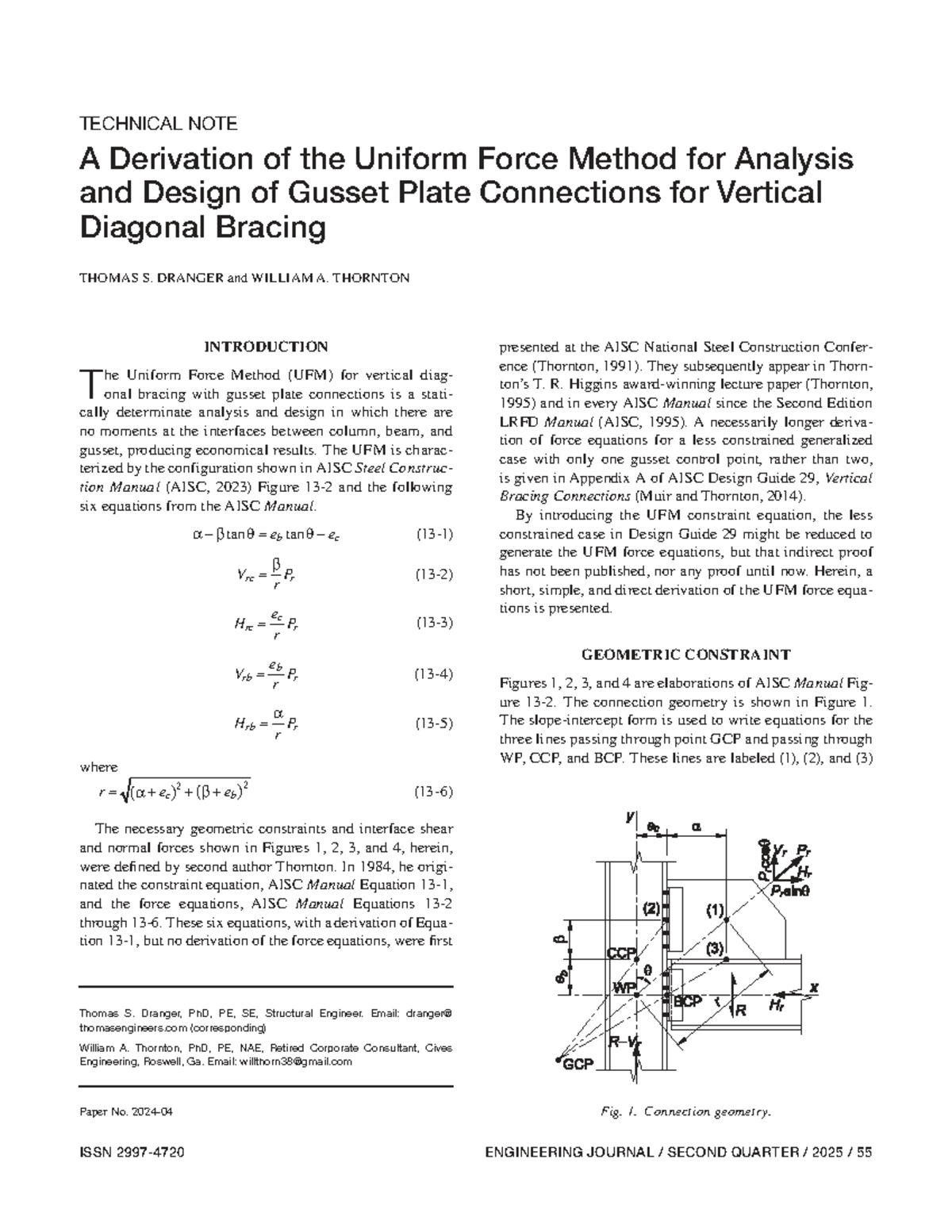 Derivation of UFM Force Equations for Gusset Plate Connections - Studocu