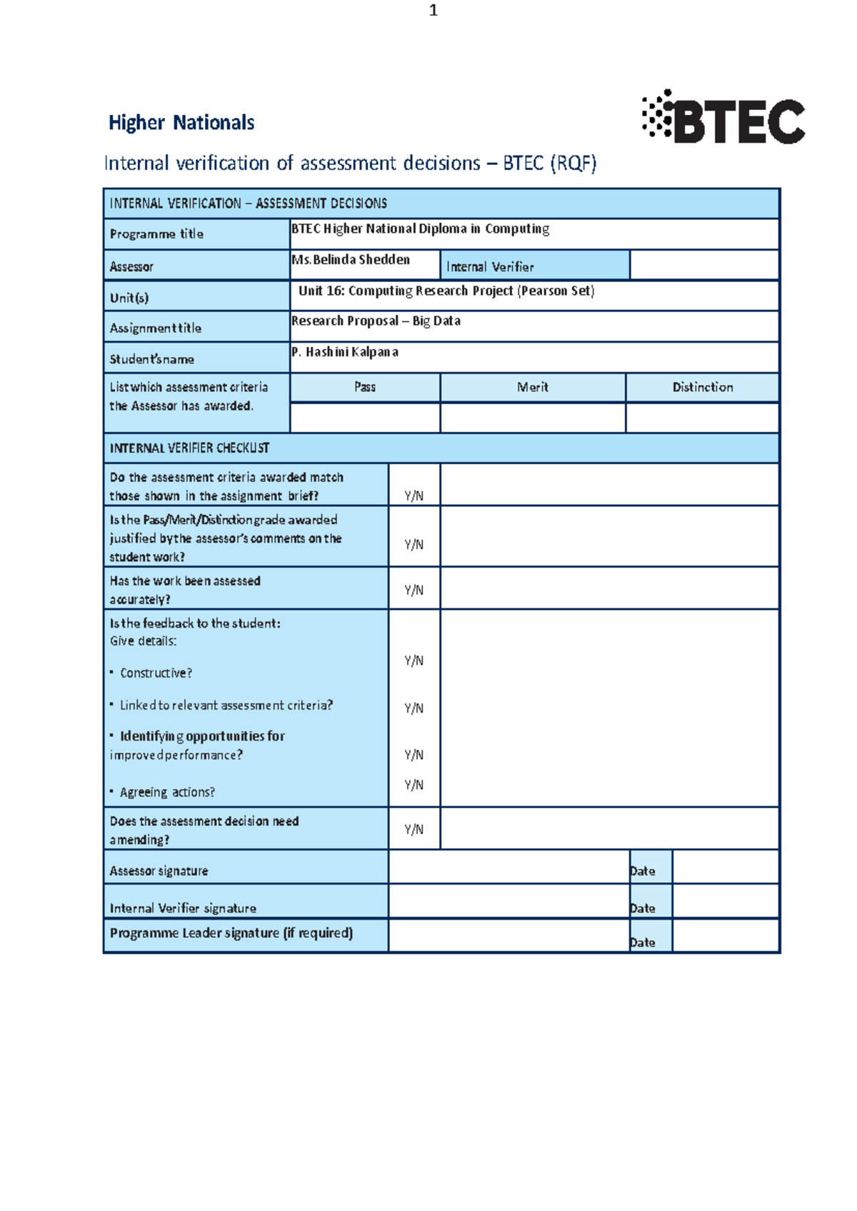 Unit 16: Computing Research Project Proposal on Big Data - Studocu
