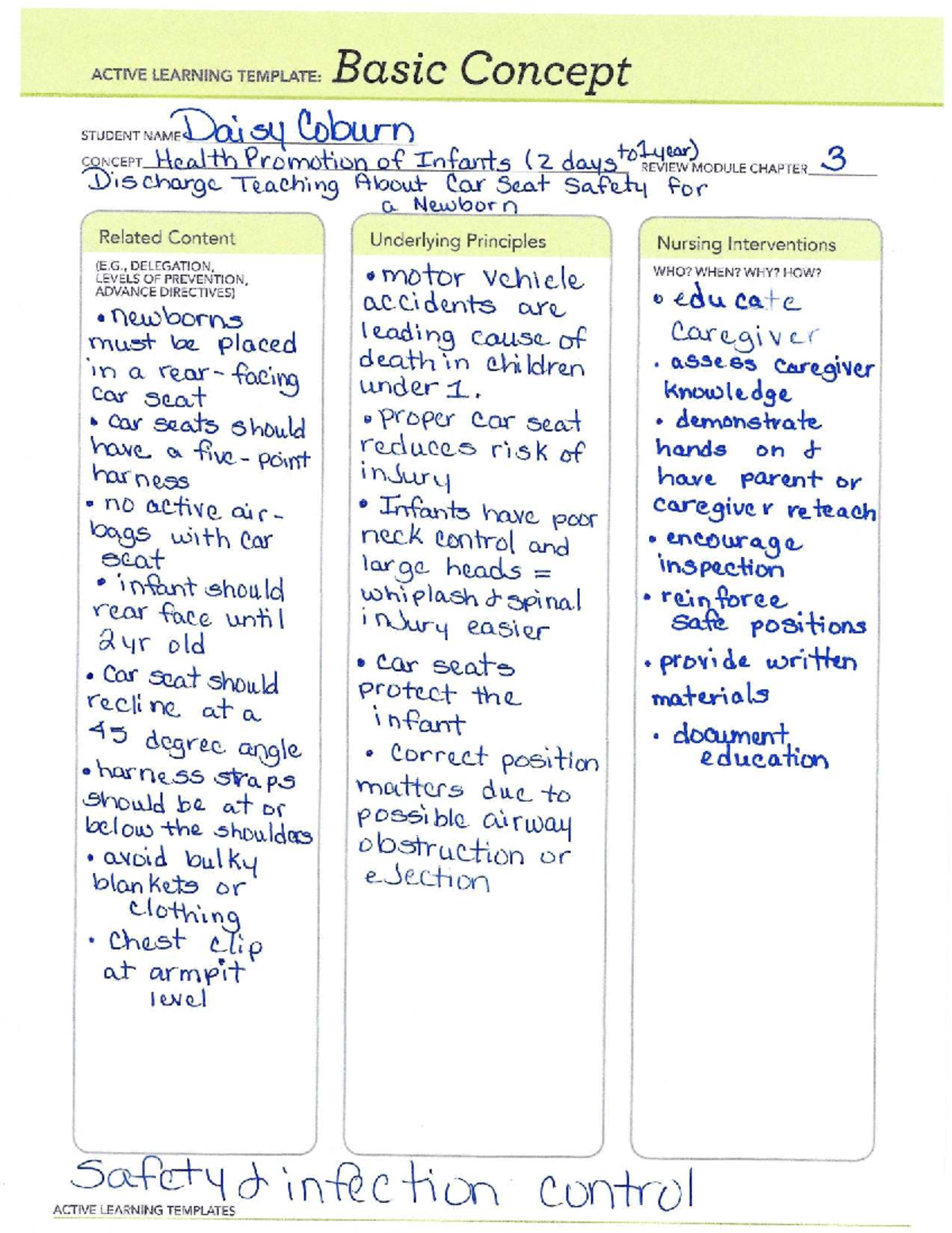 ACTIVE LEARNING TEMPLATE: Health Promotion of Infants & Car Seat Safety ...
