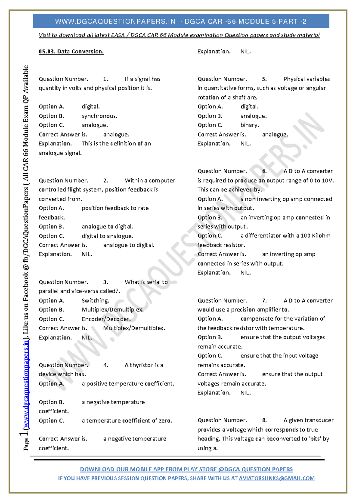 DGCA5 - CAR 66 Module Exam Prep: Aircraft Maintenance Engineering - Studocu