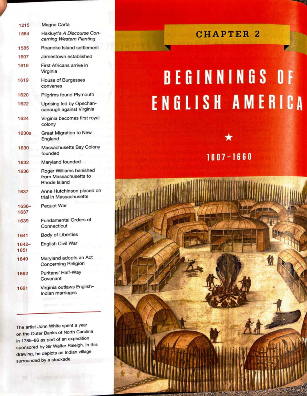 1215-1637: Key Events in Early English America (Chapter 2) - Studocu