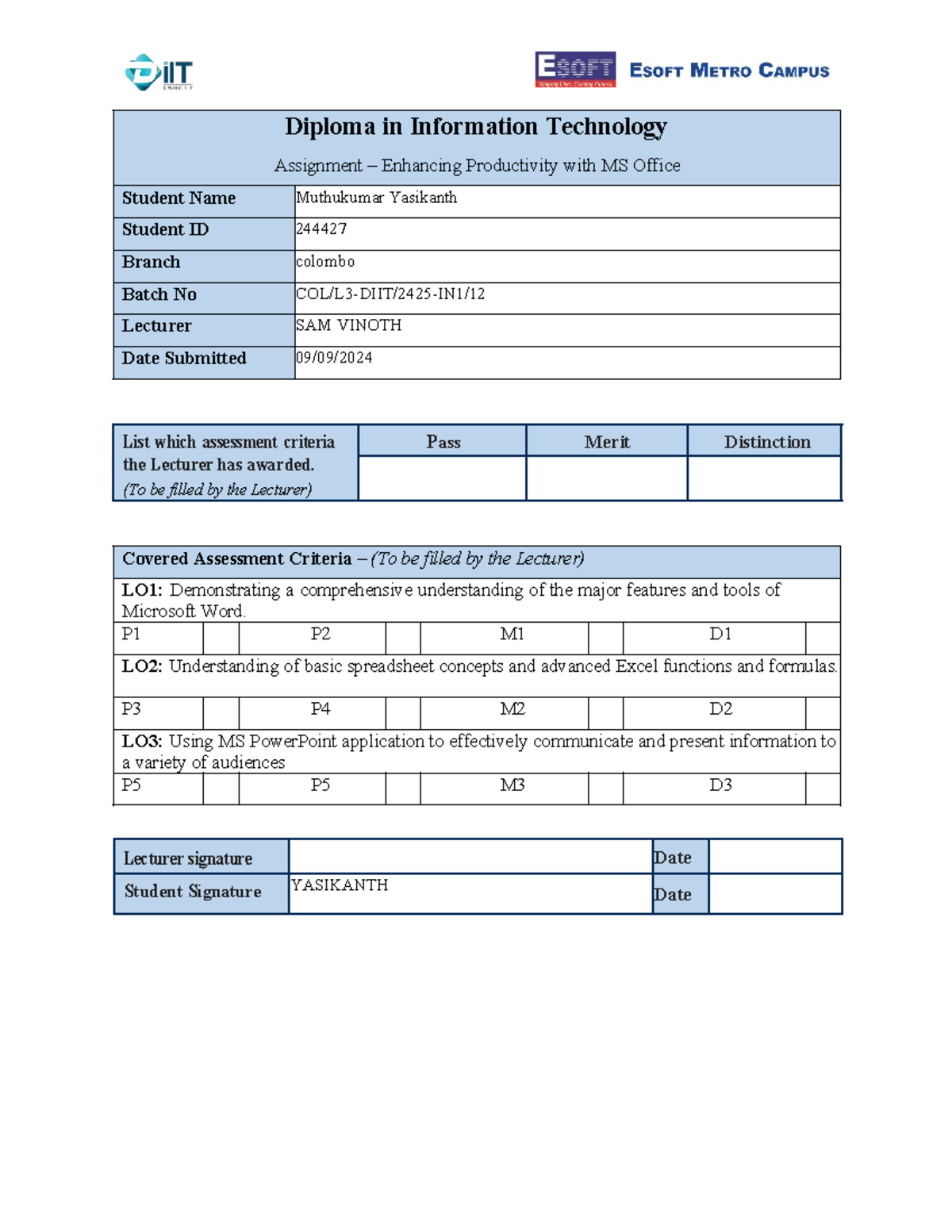 TASK1 - MS Office Productivity Enhancement Assignment - Studocu