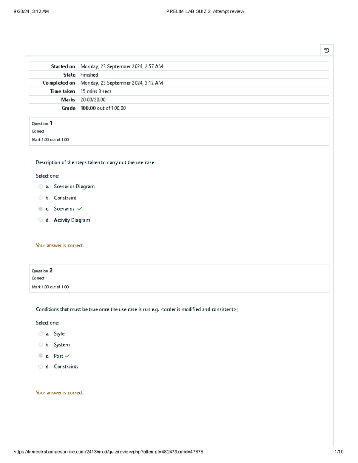 System integration and architecture 1 prelim quiz 2 lab - Started on ...