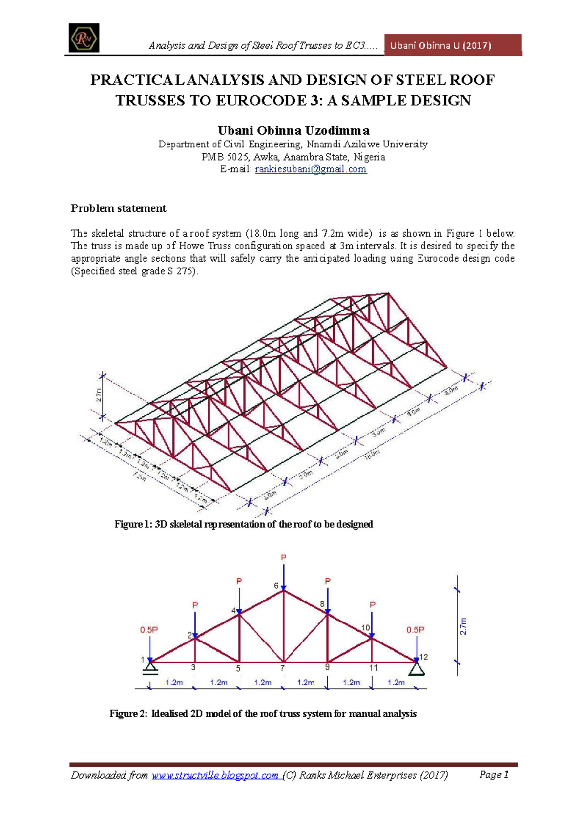 Practical Analysis AND Design OF Steel ROOF Trusses TO Eurocode 3 - PRACTICAL ANALYSIS AND ...