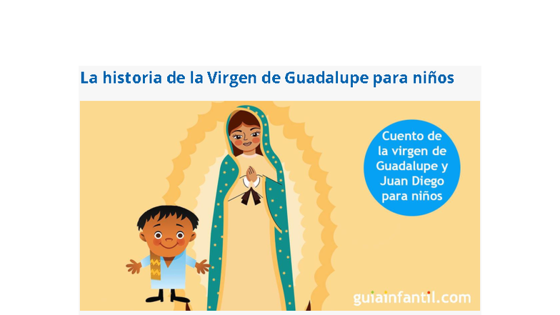 La historia de la Virgen de Guadalupe para niños: Comprensión lectora ...