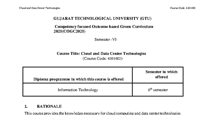 CDCT - 4361602 Syllabus [GTURanker - GUJARAT TECHNOLOGICAL UNIVERSITY ...