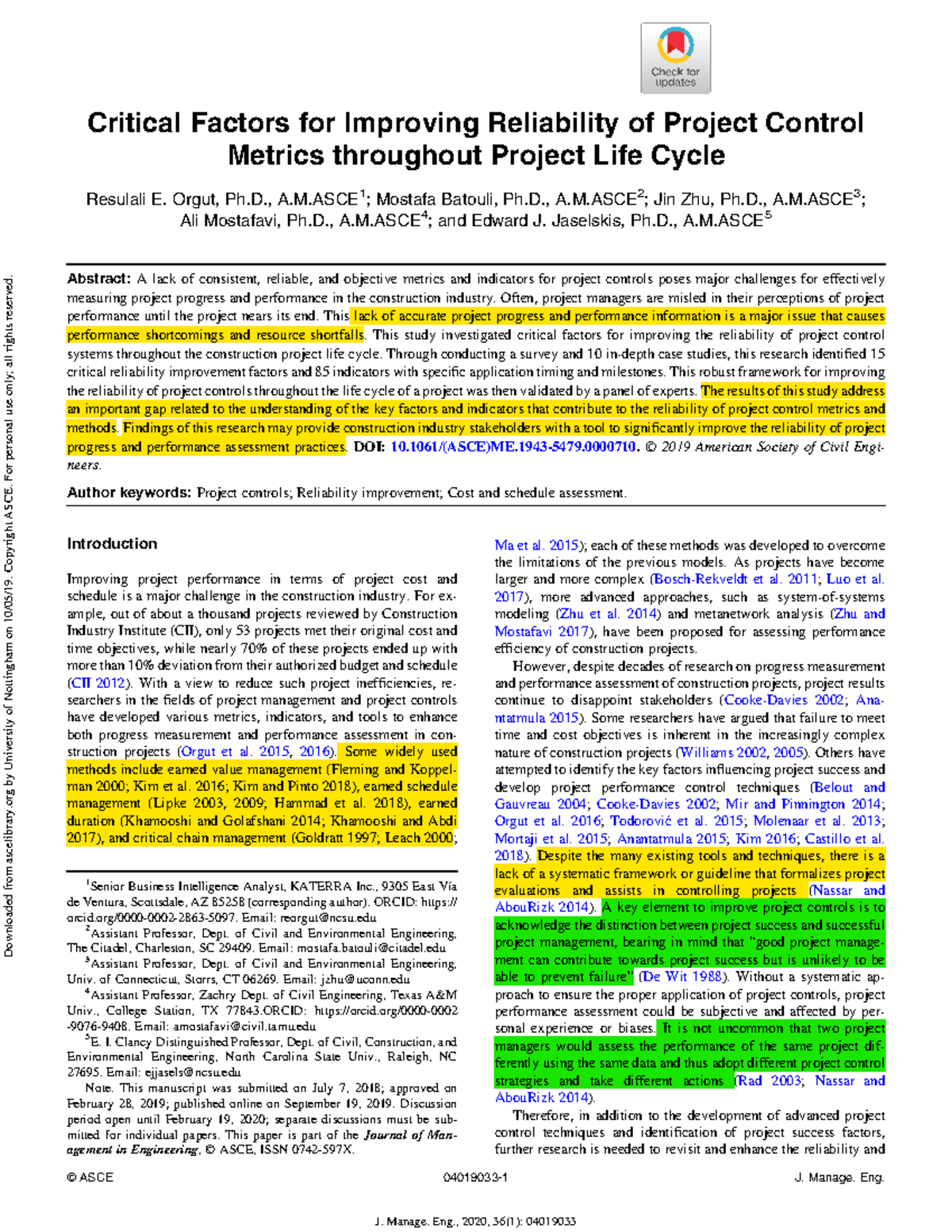 Enhancing Project Control Reliability: Key Factors & Metrics Analysis ...