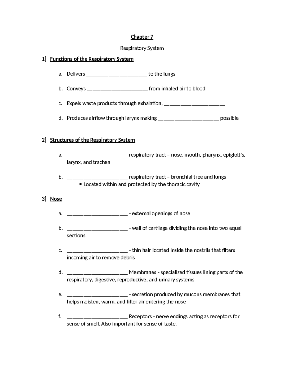 Chapter 7 - Respiratory System Study & Note Taking Guide (V) - Studocu