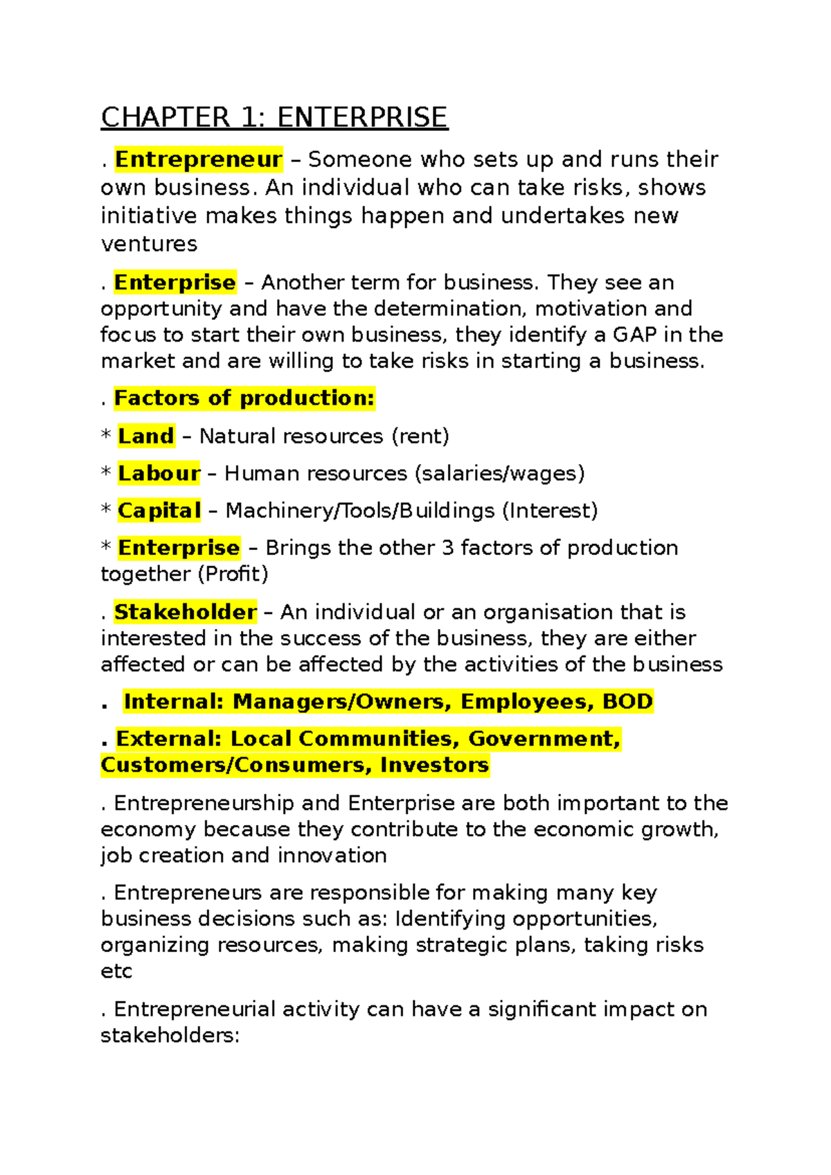 A Level Business: Key Concepts Revision Notes for Success - Studocu