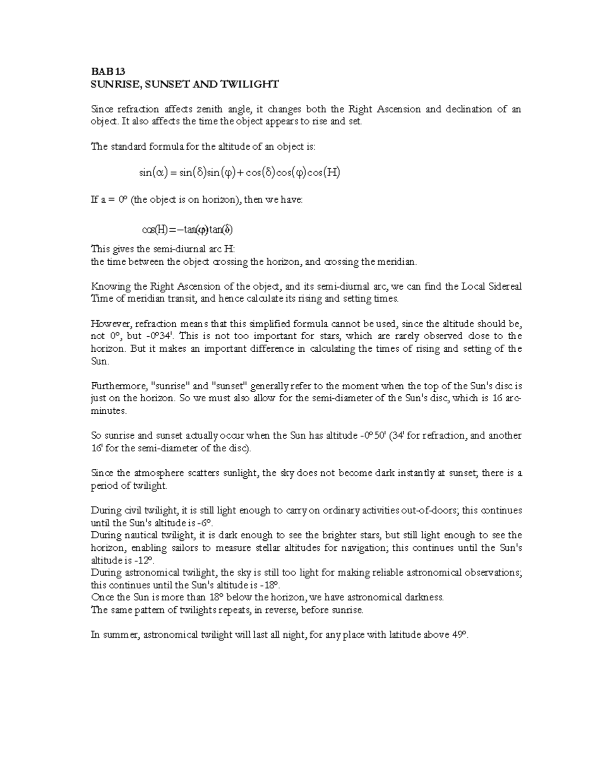 BAB 13: Terbit, Tenggelam, dan Twilight - Refraction Effects - Studocu