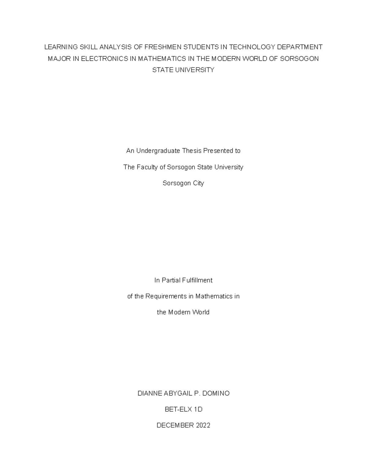 MMW- Research- Paper - An assignment requirement in mmw - LEARNING ...