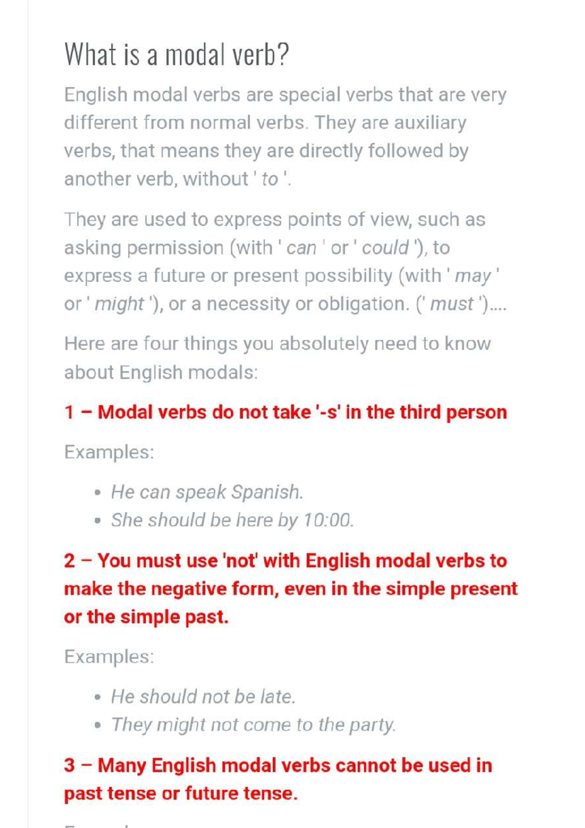 Modals in English course - English studies - Studocu