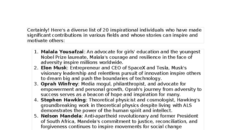 Inspirational Figures: 20 Influential Individuals and Their Impact ...
