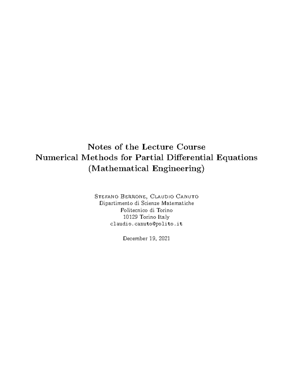 Numerical Methods for Partial Differential Equations (Mathematical ...