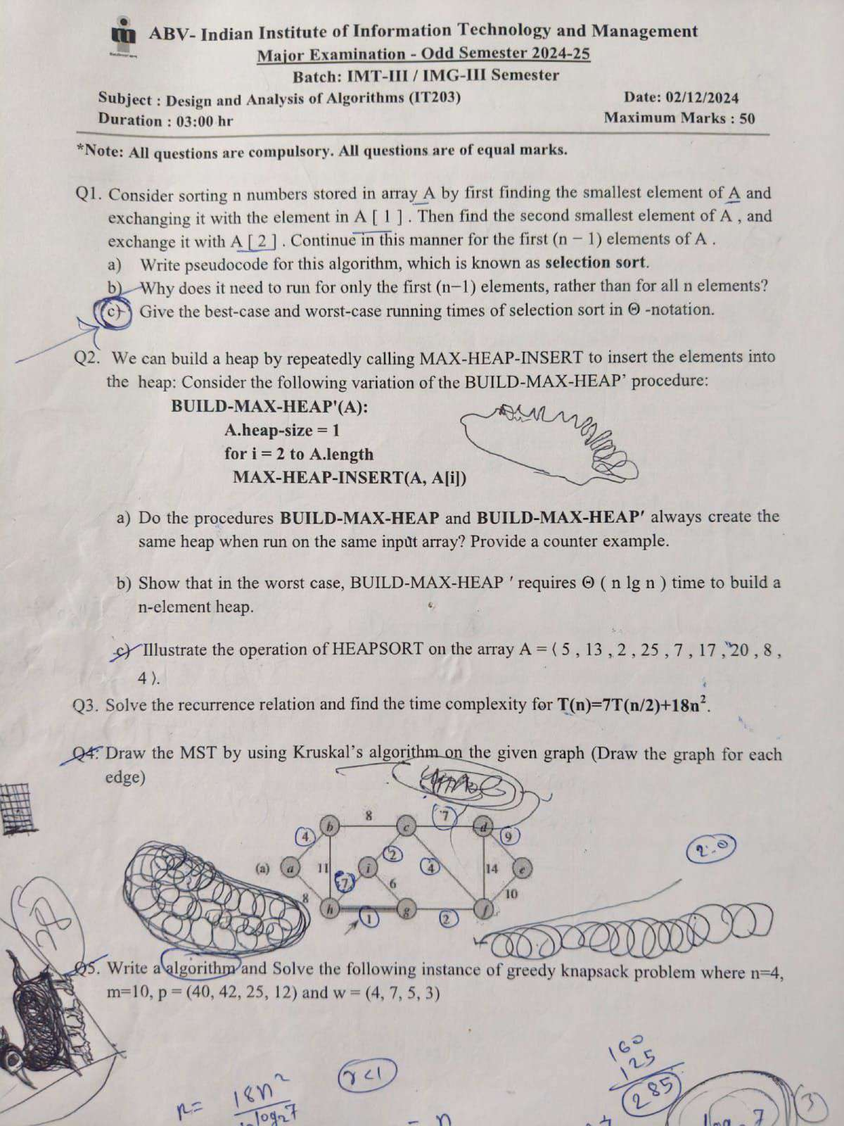 IT203 Design and Analysis of Algorithms Major Exam Notes - Studocu