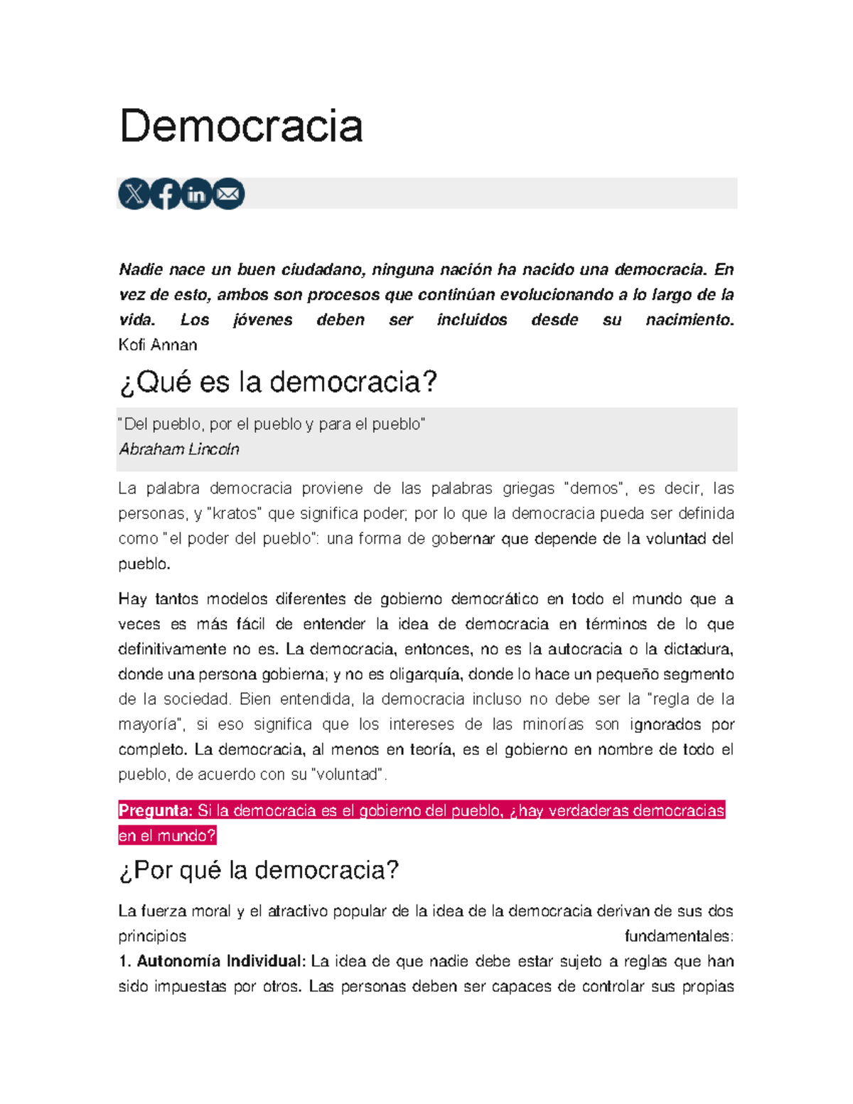 Democracia: Principios, Historia y Participación en el Siglo XXI - Studocu