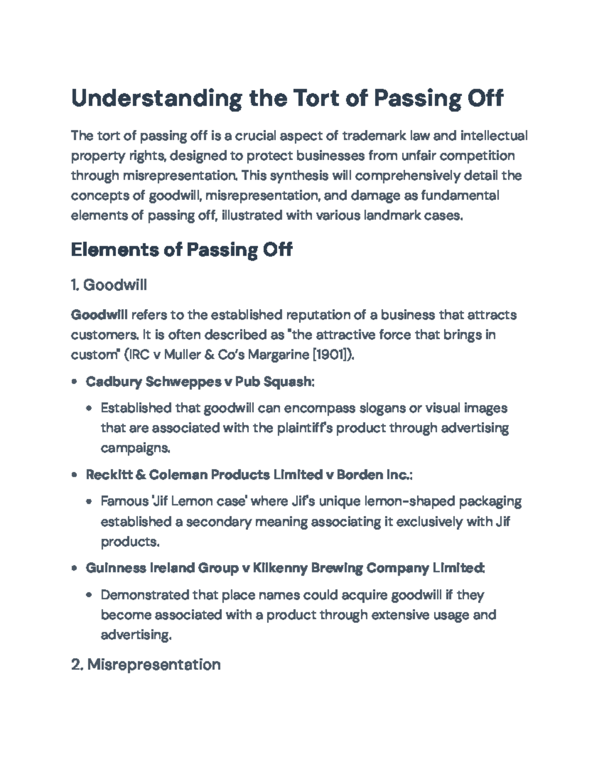 Understanding the Tort of Passing Off: Key Elements & Landmark Cases ...