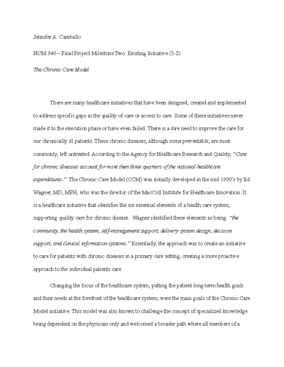 Module 5 Final Project Milestone 2 Existing Initiative - Jennifer A ...