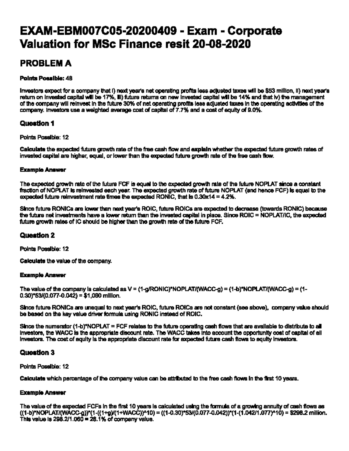 CV 2019-2020 Resit Exam Solutions and Answers Guide - Studeersnel