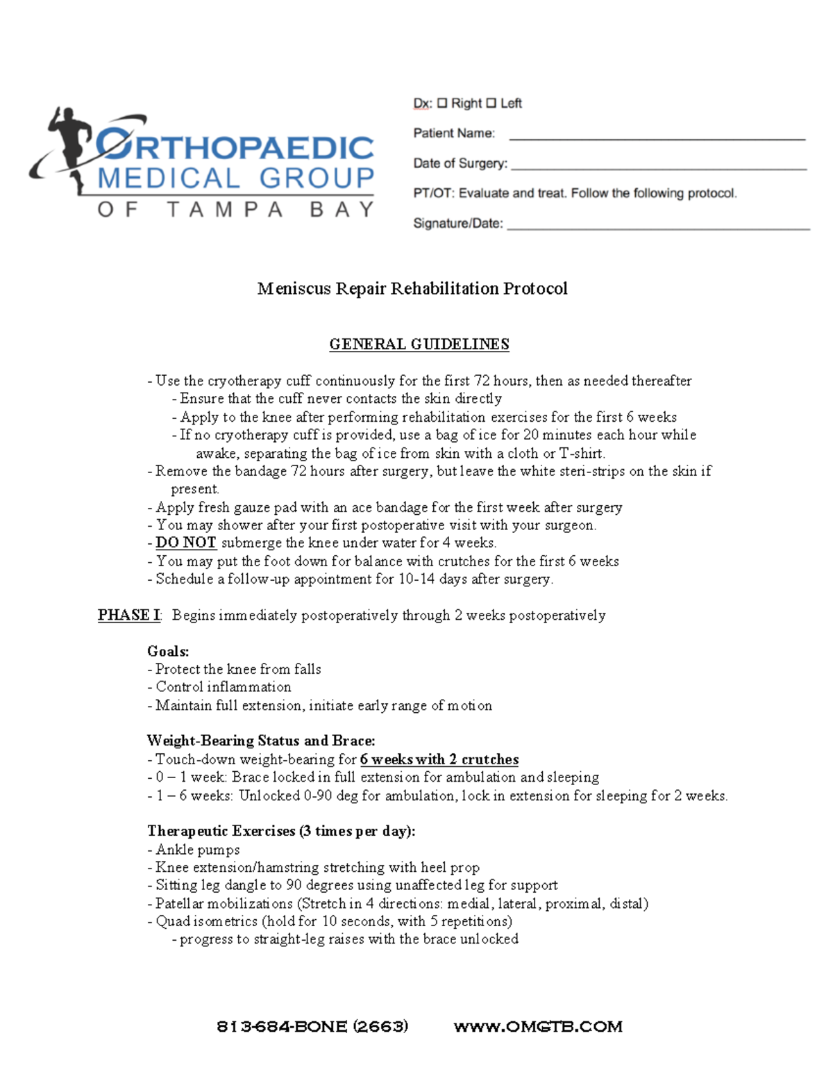 Meniscus Repair Rehab Protocol (2663) - Comprehensive Guidelines - Studocu