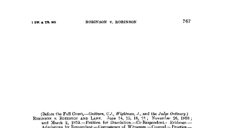 Robinson v. Robinson: Case Analysis on Adultery Confessions - Studocu