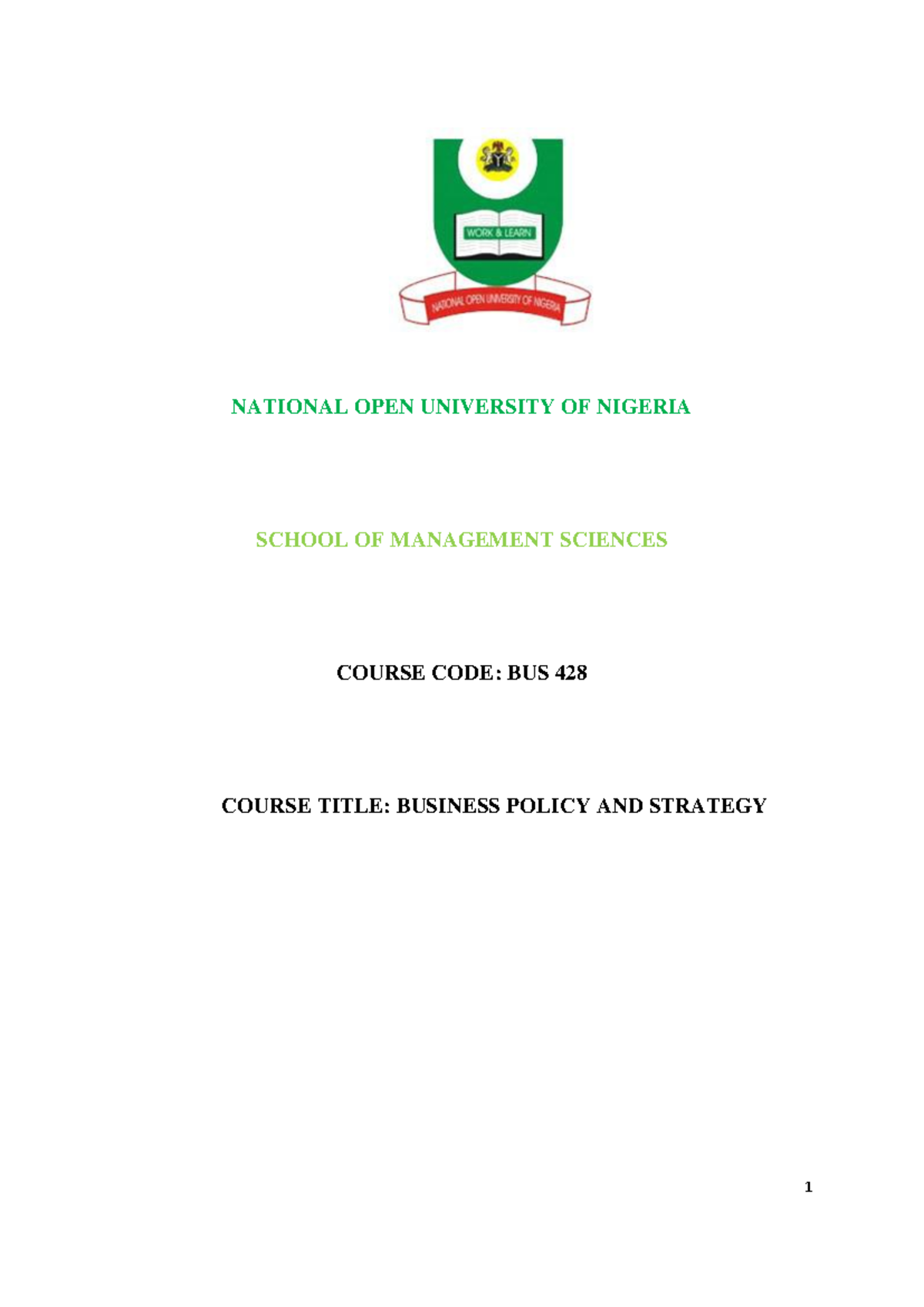 BUS 428 - Comprehensive Guide on Business Policy & Strategy - Studocu