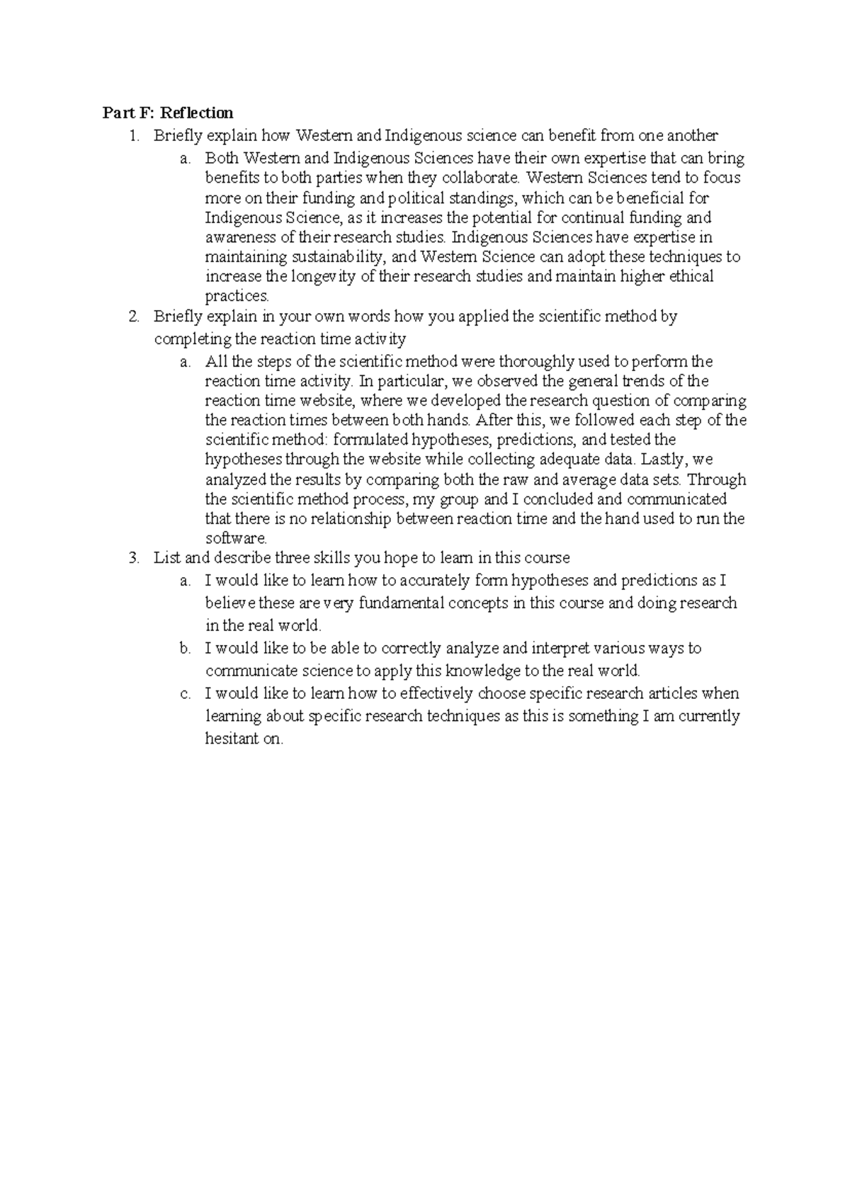 Tutorial 1 Reflection: Integrating Western & Indigenous Science ...