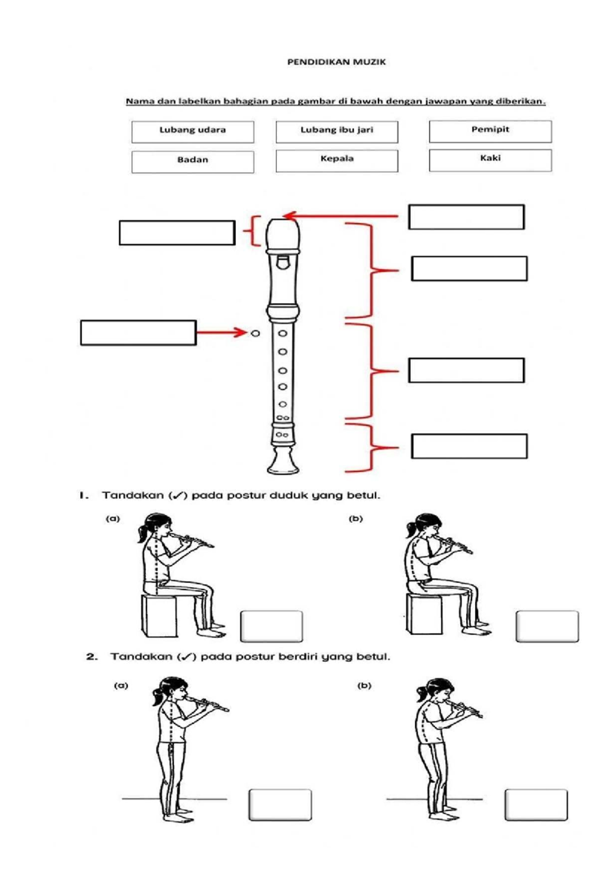 Latihan rekoder - muzik - moral - PENDIDIKAN MUZIK Nama dan labelkan ...