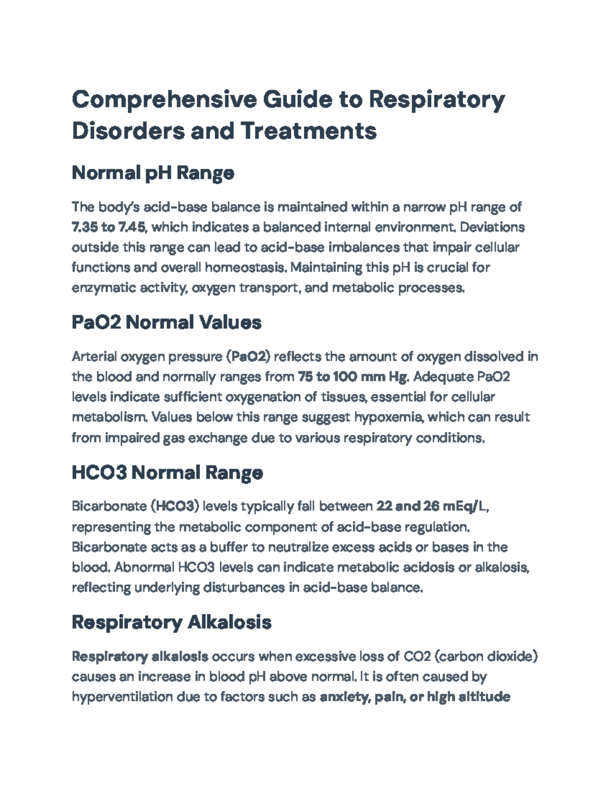 Comprehensive Overview of Respiratory Disorders and Treatments - Studocu