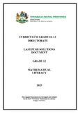 Grade 12 Mathematical Literacy Last Push Revision Document 2023 - Studocu