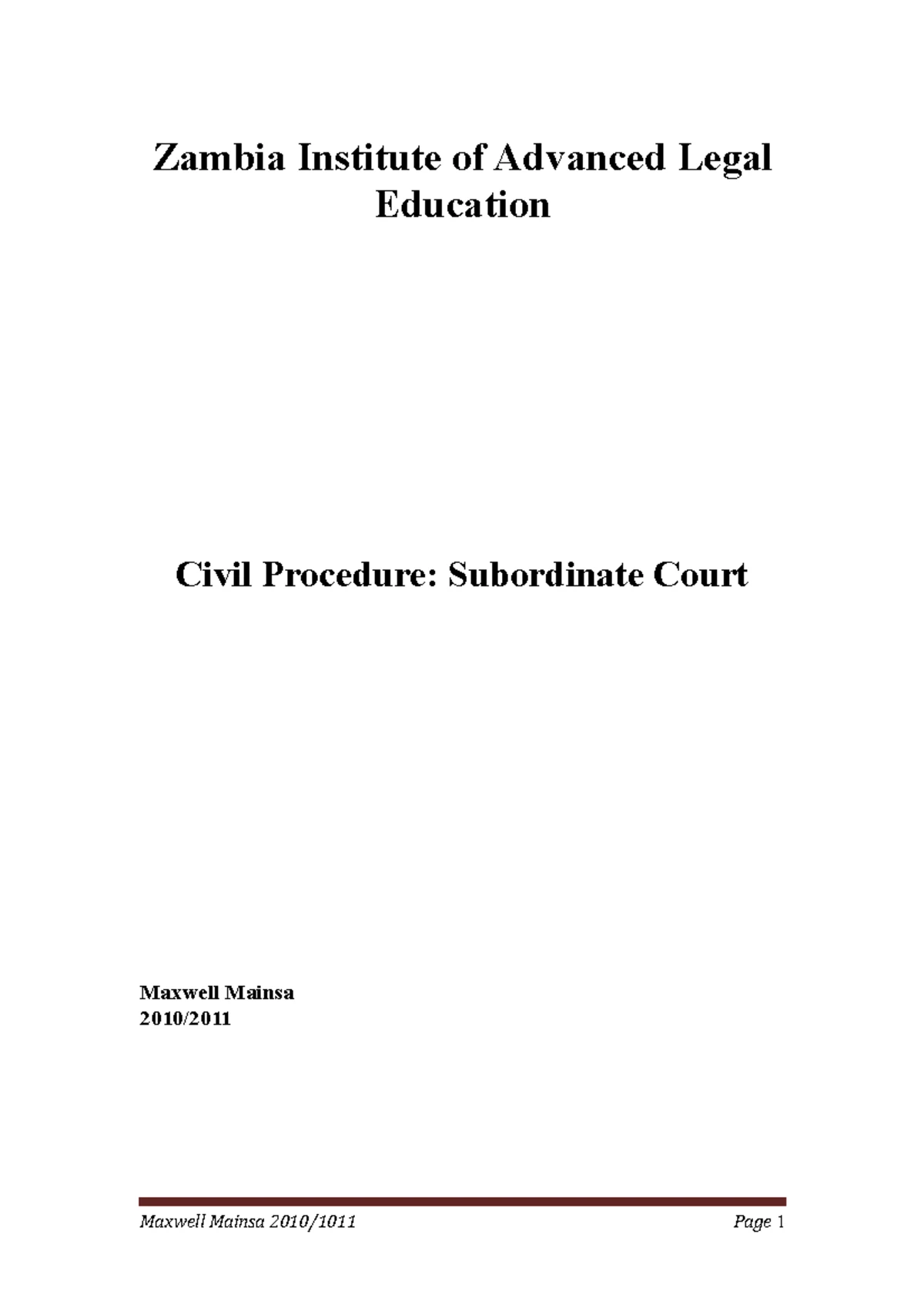 Lecture 4- Modes OF Commencement OF Civil Proceedings IN THE ...