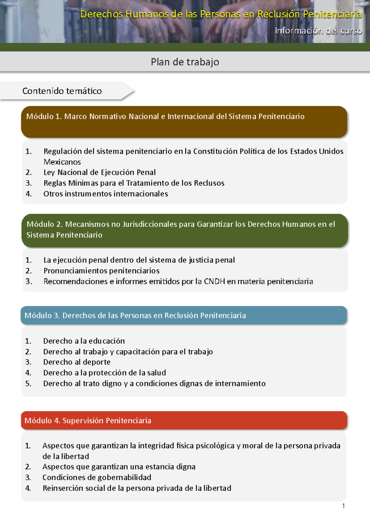 Derechos Humanos en Reclusión Penitenciaria - Curso DHH 2023 - Studocu