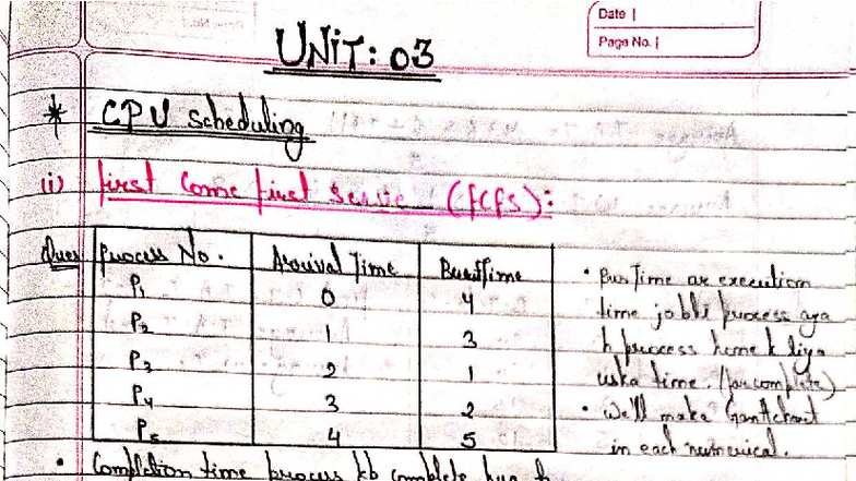 Unit 3 OS: CPU Scheduling Techniques and Gantt Chart Analysis - Studocu