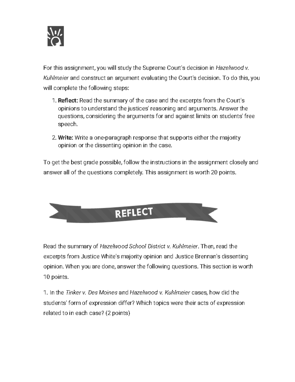 4.2.5 Practice - Freedom of the Press in Context (Practice) - For this ...