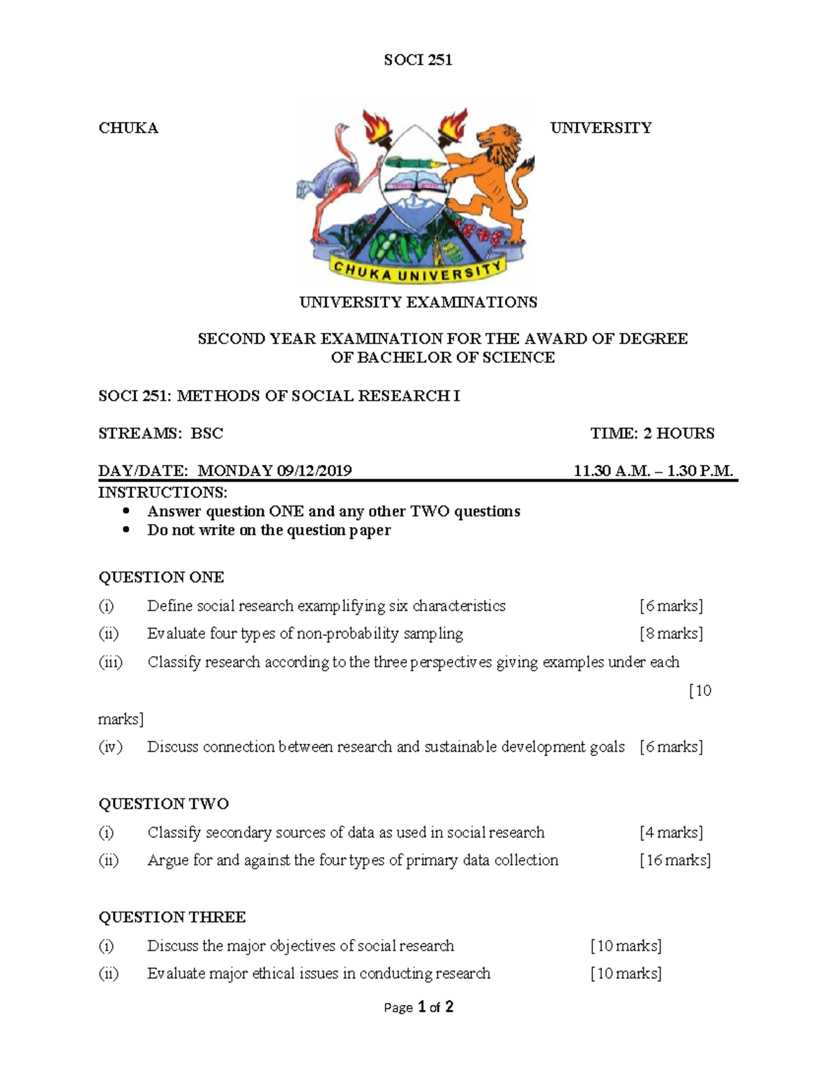 Soci 251 Social Research Methods Exam Notes Chuka University Studocu