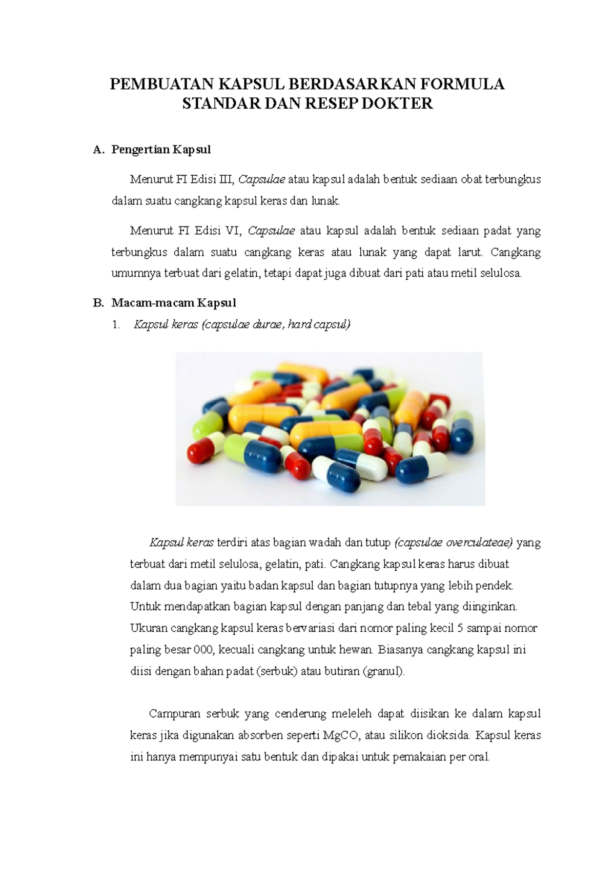 Pembelajaran Kapsul Obat - Klp 6 - Teknologi Farmasi - Studocu