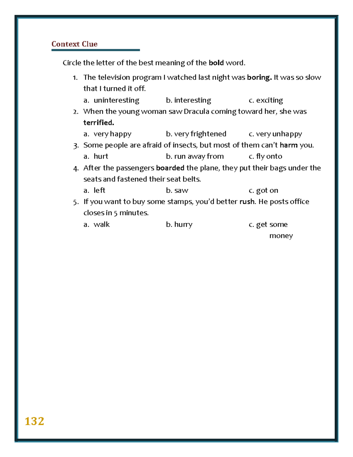 Context Clue Exercises for Vocabulary Development (U2) - Studocu