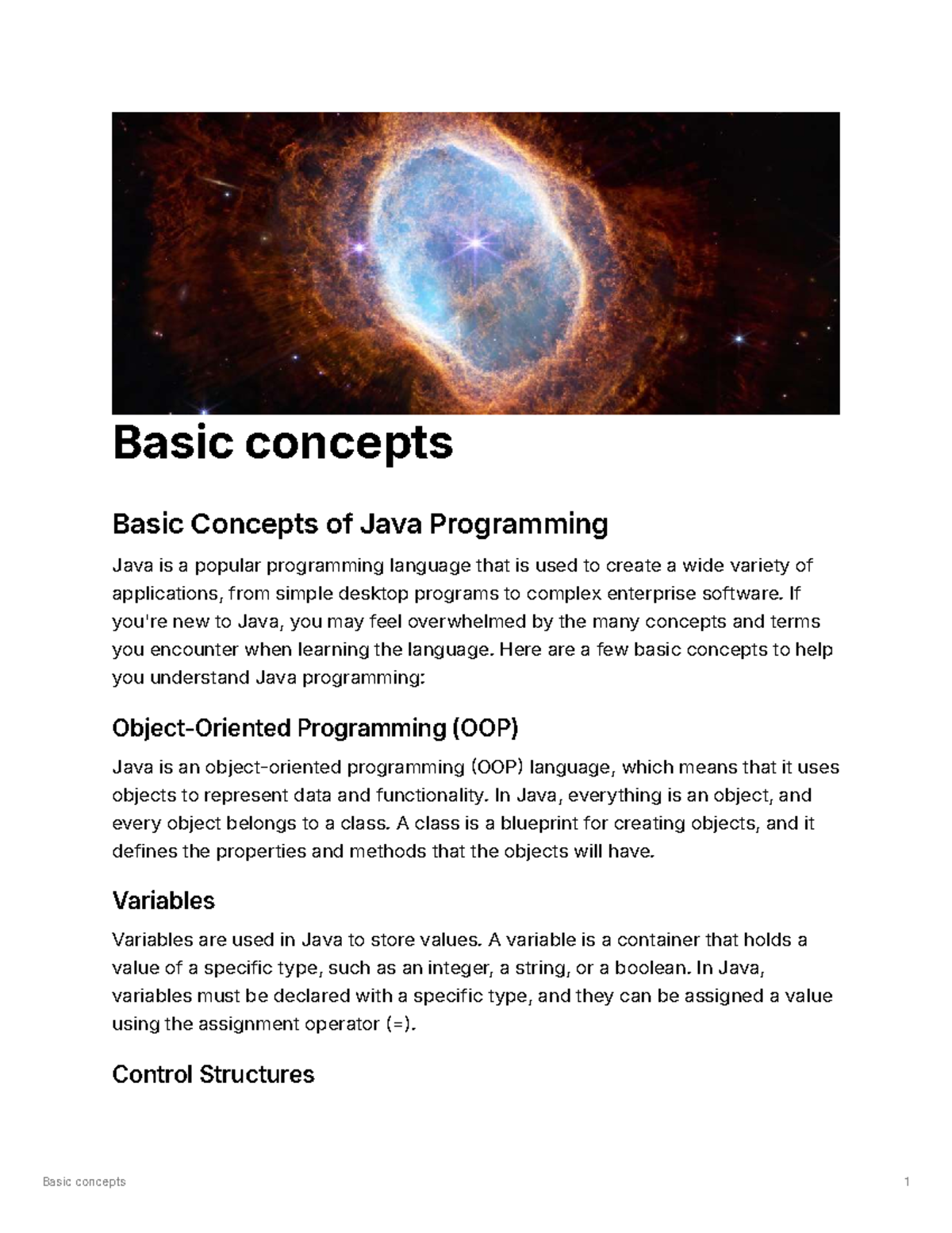 Java Programming Basics: Key Concepts and Principles - Studocu