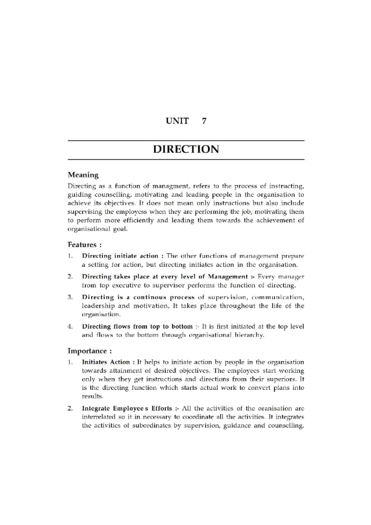 Bst Ch 7 - Directing and Motivation in Management Functions - Studocu