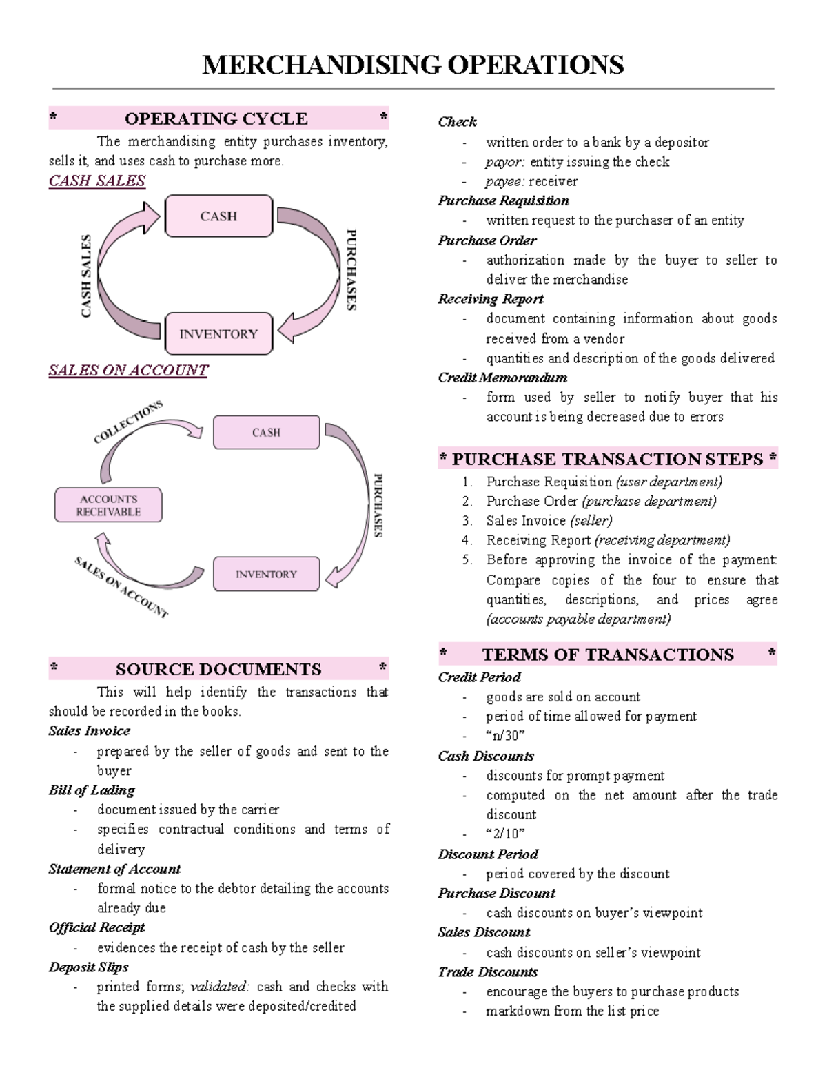 Acctg-101-Merchandising Operations Overview and Key Concepts - Studocu
