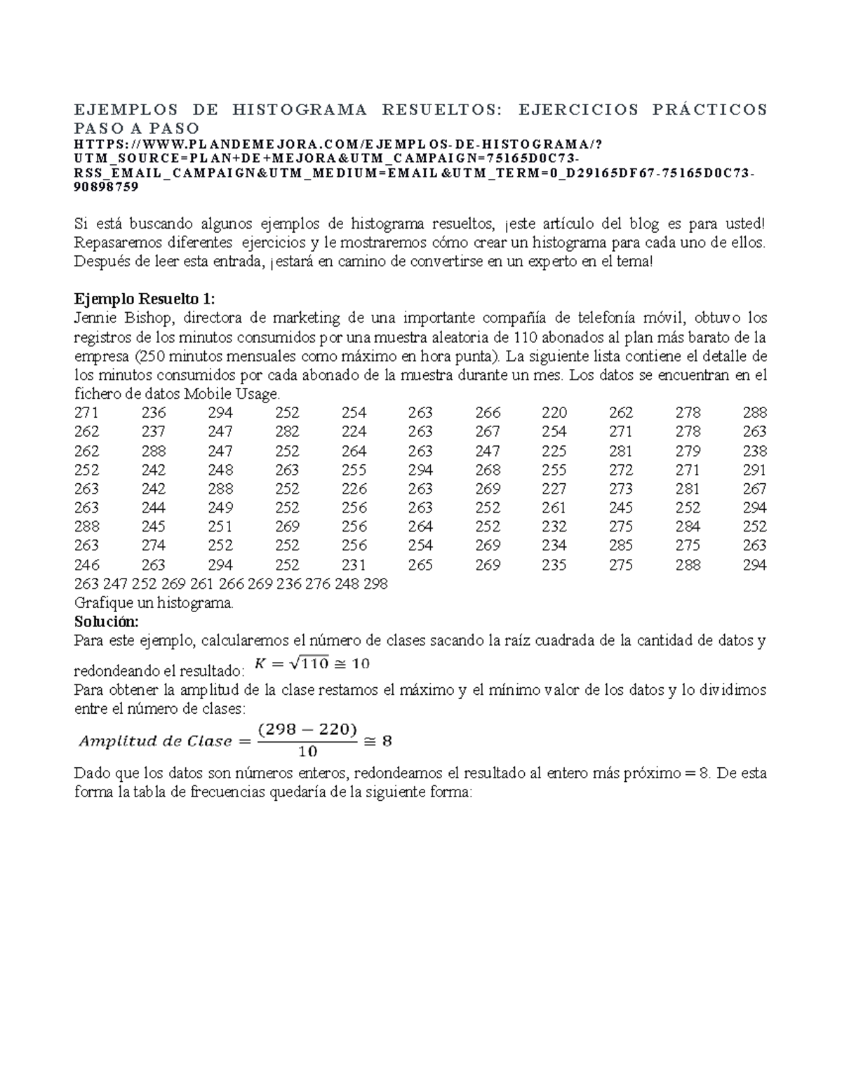 Ejemplos Prácticos de Histogramas Resueltos - Ejercicios y Soluciones - Studocu