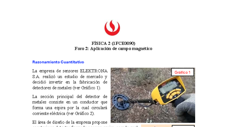 FÍSICA 2 (1FCE0090) Foro 2: Análisis de Campo Magnético en Detectores ...