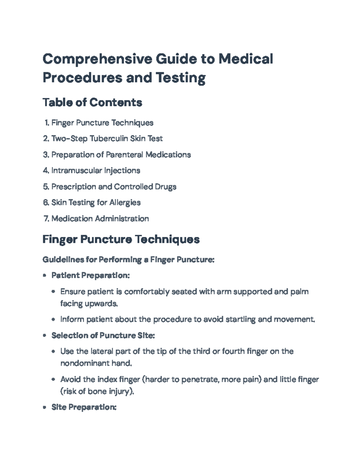 Comprehensive Guide to Medical Procedures and Testing Techniques ...