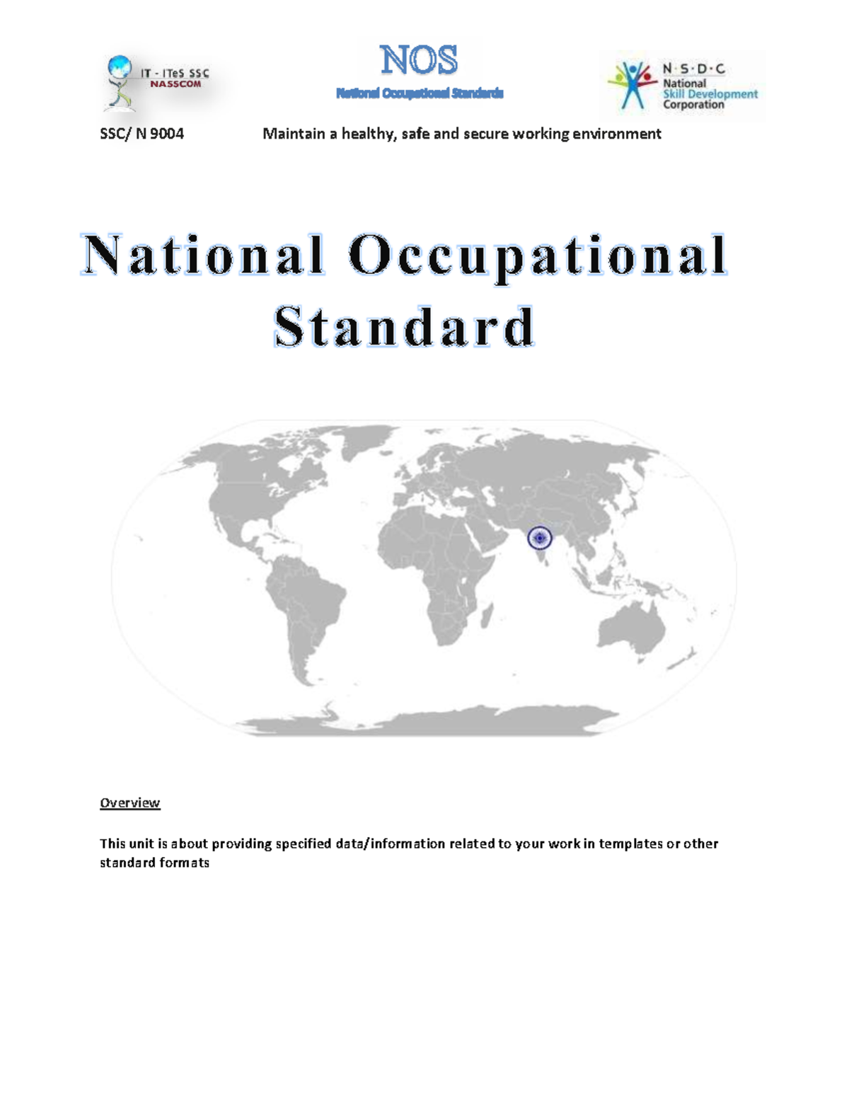 N 9004 Maintain a Healthy, Safe, and Secure Work Environment Overview ...