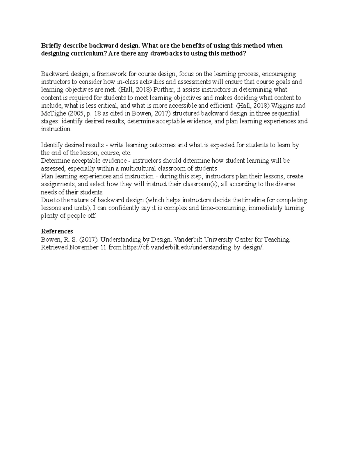 EDU 548 Topic 7 DQ 2 - What would happen if one faculty member taught ...