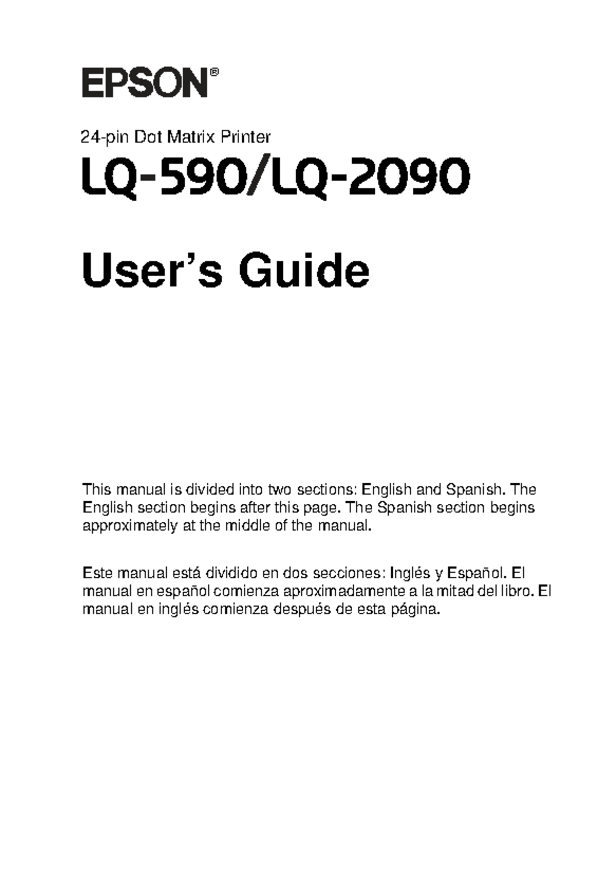 Epson Dot Matrix Printer Guide (LQ-2090 Setup Manual) - Studocu