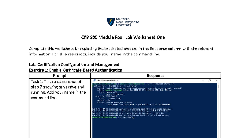 CYB 300 Module Four Lab Worksheet One Joshua Davis - CYB 300 Module ...