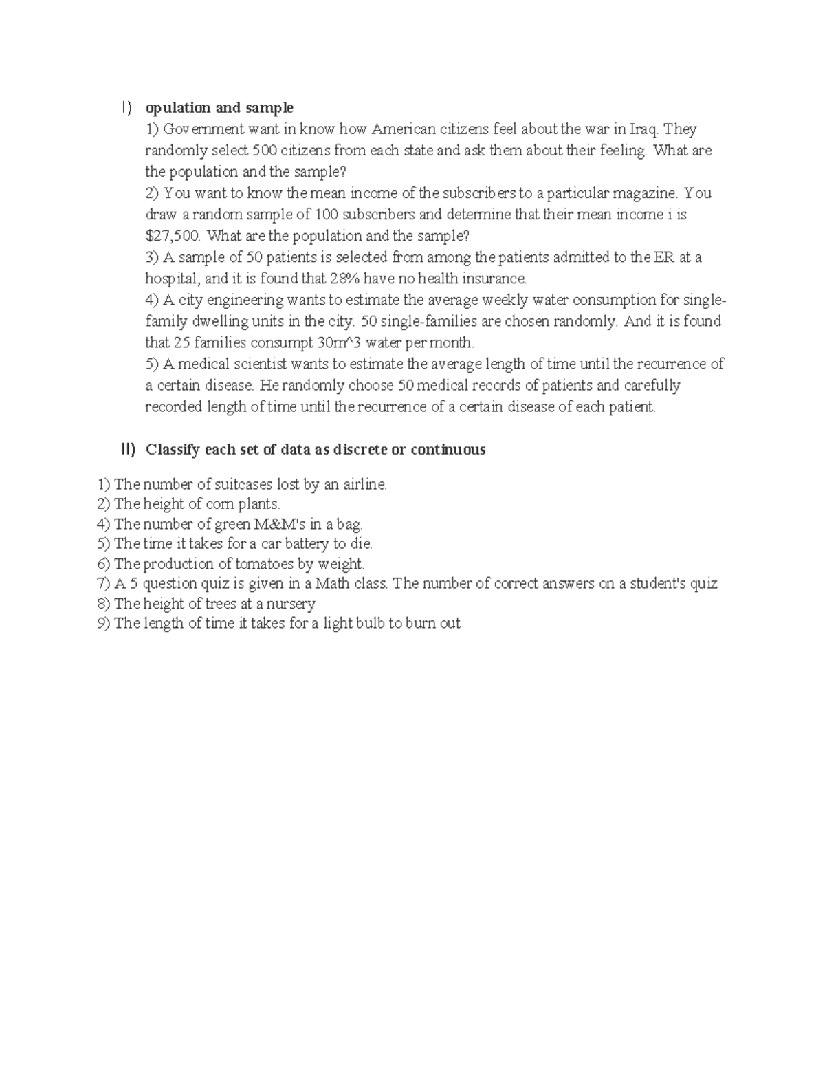 Population and Sample Analysis: Types of Variables in Statistics - Studocu